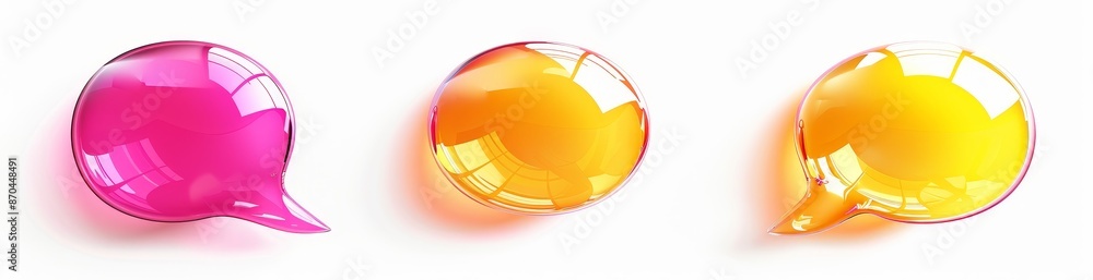 Set of 3D speech bubbles with transparent backgrounds in png Stock ...