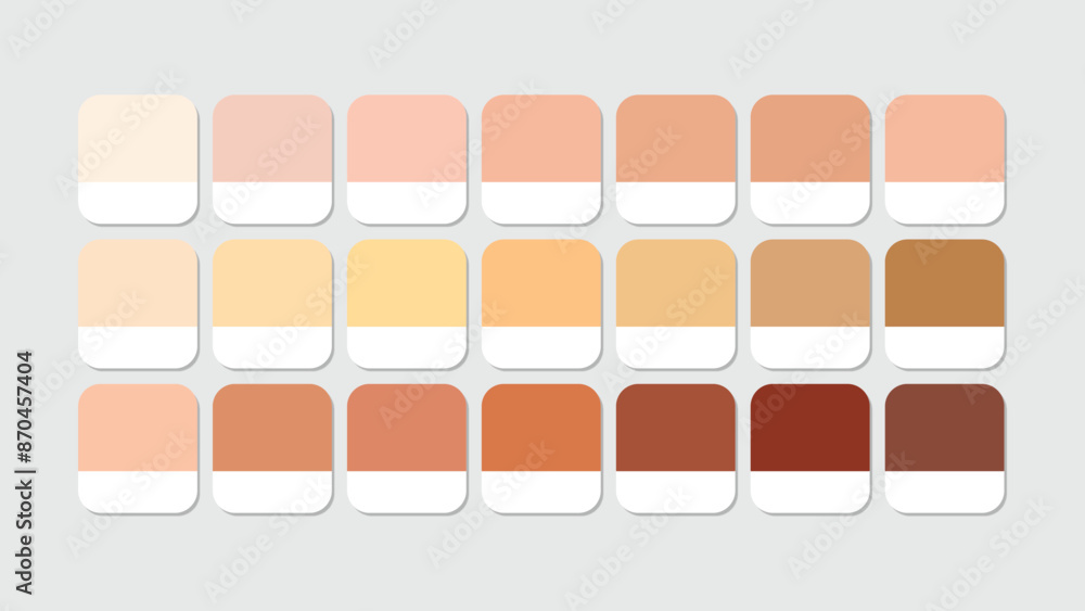 skin tones Color Guide Palette with Color Names. Example of skin tones ...