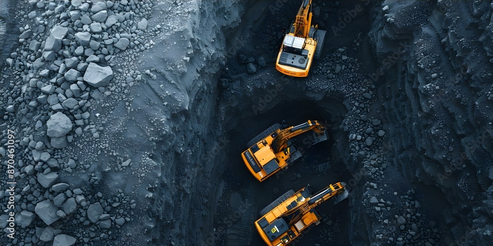 Miners excavating Earths depths for resources. Concept Mining ...