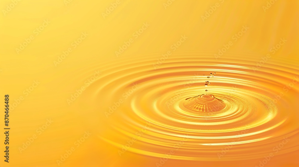 A yellow-orange gradient background with a circular water ripple in the ...