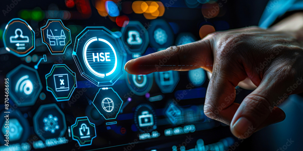 Conceptual image depicting icons for various safety and management ...