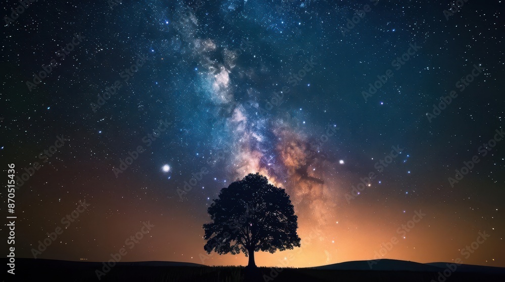 aweinspiring night sky milky way stretching across inky darkness ...