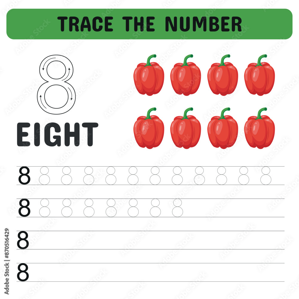 Trace the number . Tracing number worksheet for kindergarten, preschool ...