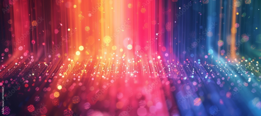 Shiny colorful glitter lights sparkle on dark space background. LGBT ...