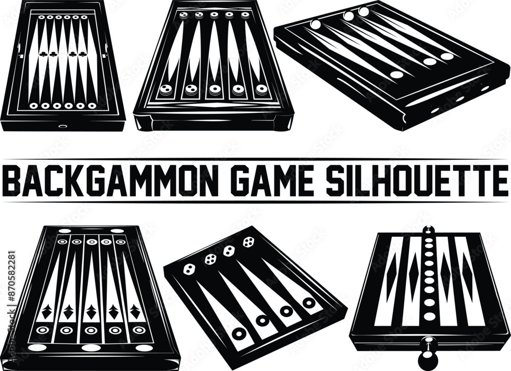 Backgammon Silhouette bundle, Board games symbol stock vector ...