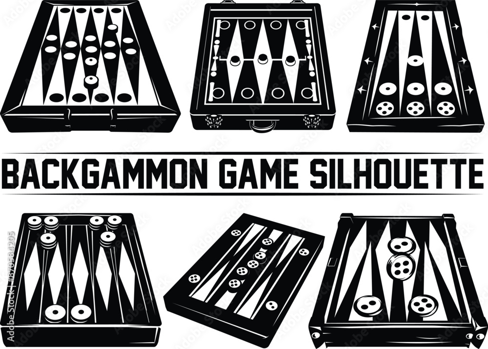 Backgammon Silhouette bundle, Board games symbol stock vector ...