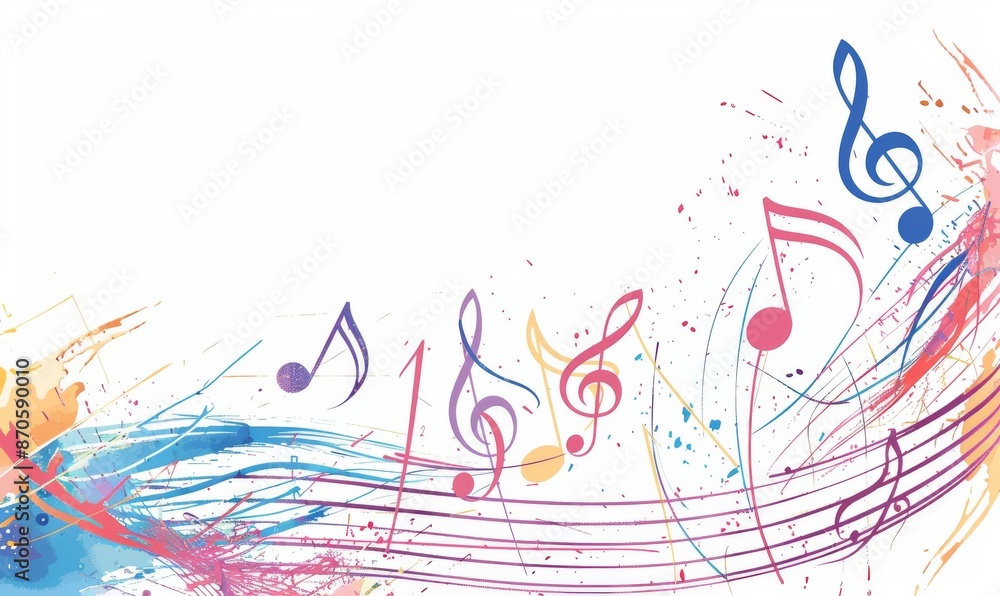 Continuous music line art note vector sketch illustration. Abstract ...