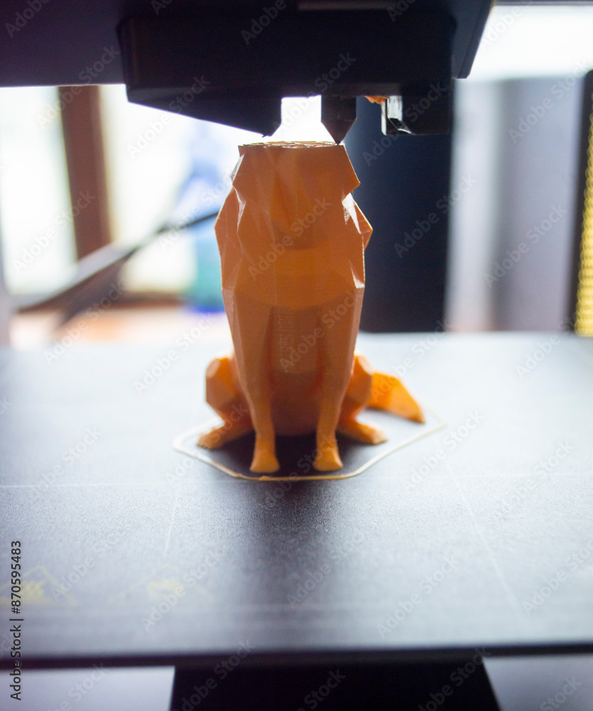 3D printer close-up. The process of working of 3D printer. 3D printer ...