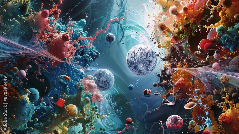 Two parallel universes one filled with familiar objects and the other ...