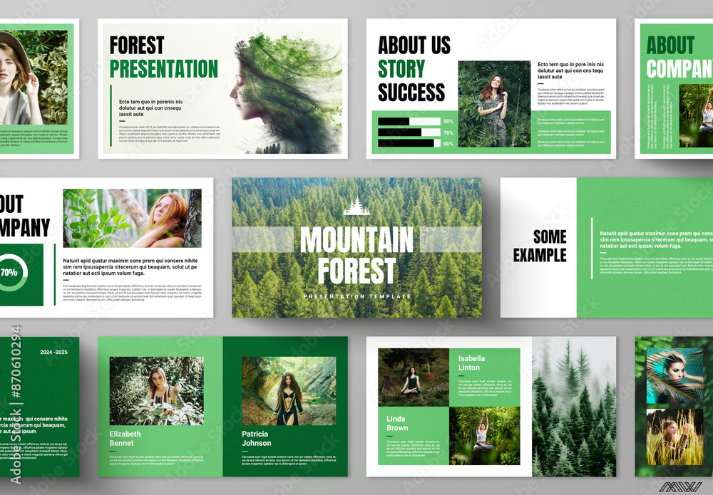 Mountain Forest Presentation Layout Stock Template | Adobe Stock