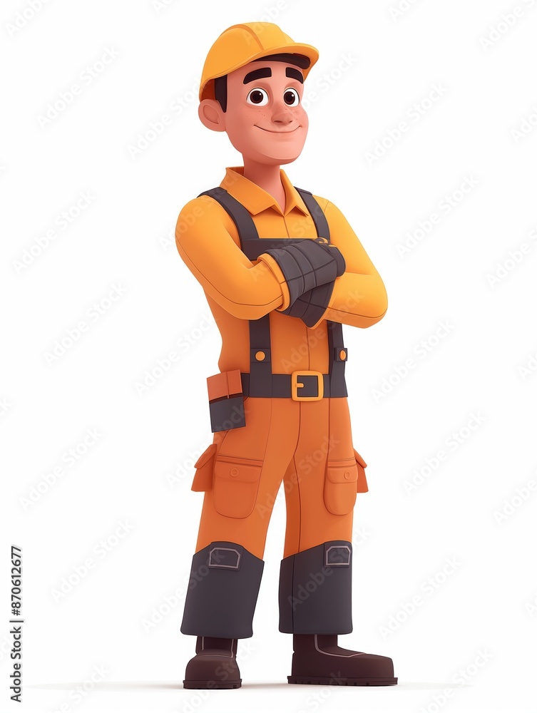 Mechanical Engineer male wearing mechanical engineer uniform, Full body ...