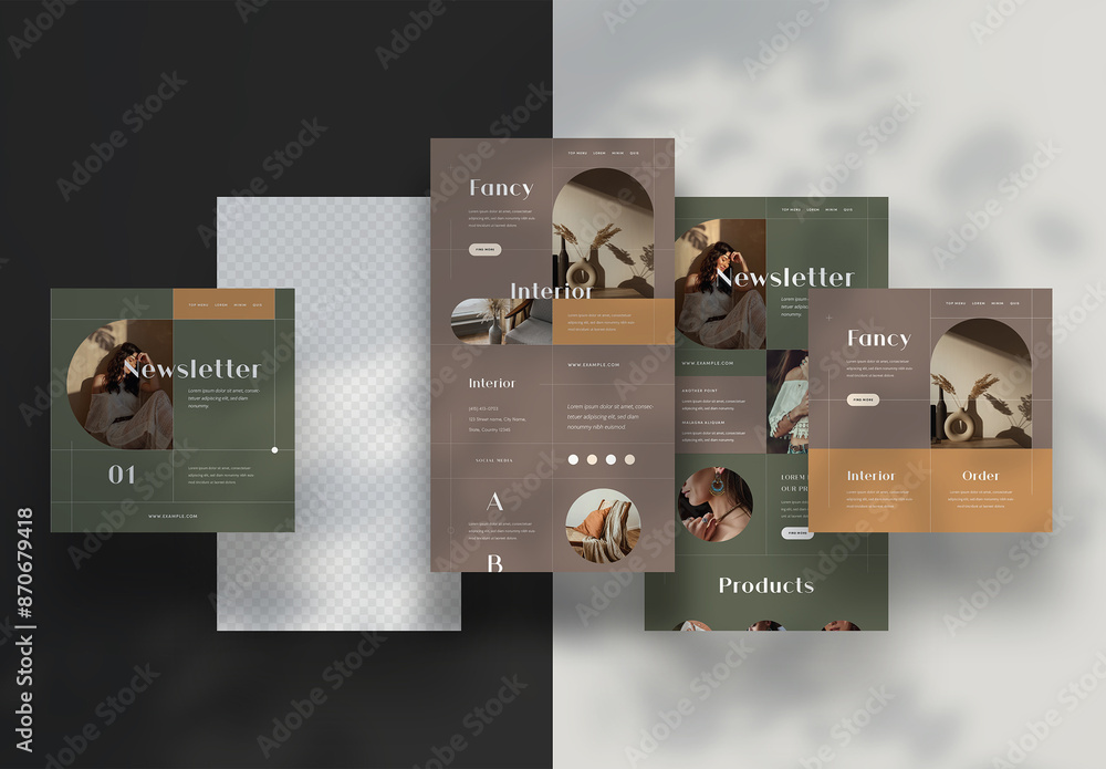 Social Media Mockup Presentation For Square and Vertical Layouts Stock ...
