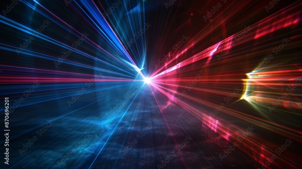 Overlay of a flashing light (mixed colors seen through a prisma and ...