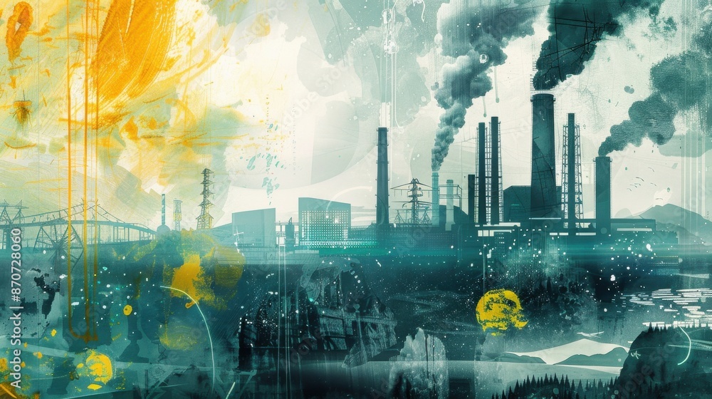 Transforming to a Sustainable Future: Mixed Media Illustration of ...