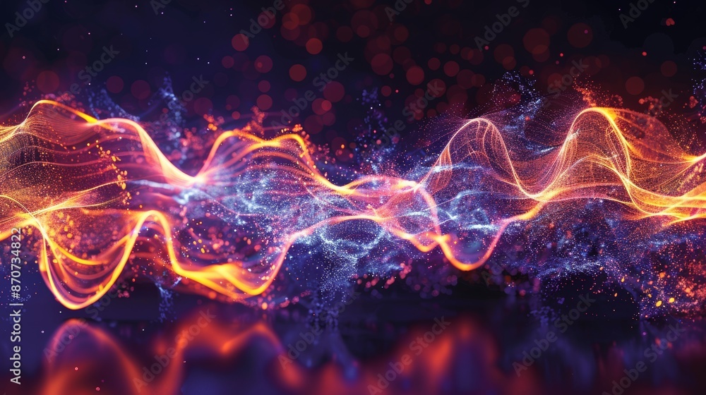 A conceptual image showing alternating current represented by a sine ...