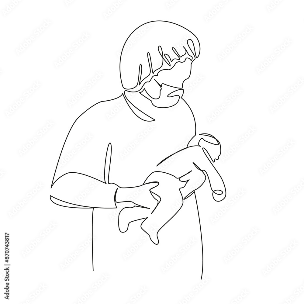 One continuous single drawing line art flat doodle a nurse in a ...