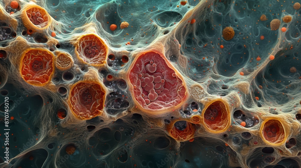 A transmission electron microscopy image showcasing the ultrastructural ...