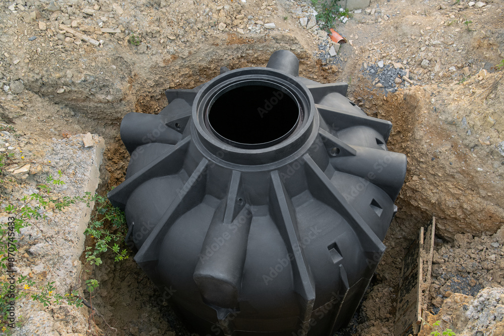 New septic tank for collecting rainwater or separate sewage. container ...
