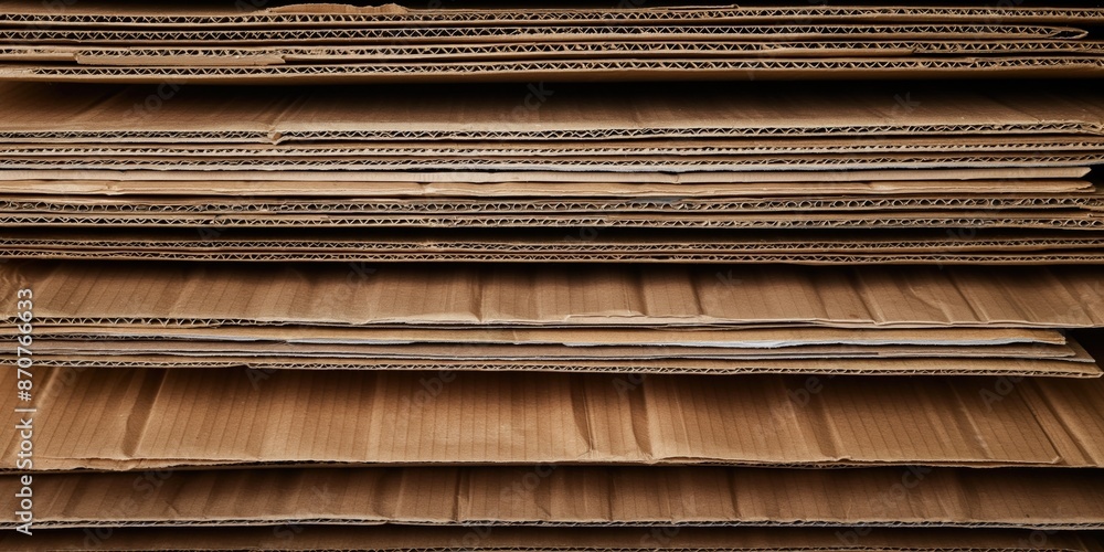 Сorrugated carton cardboard stack of brown paper background for ...