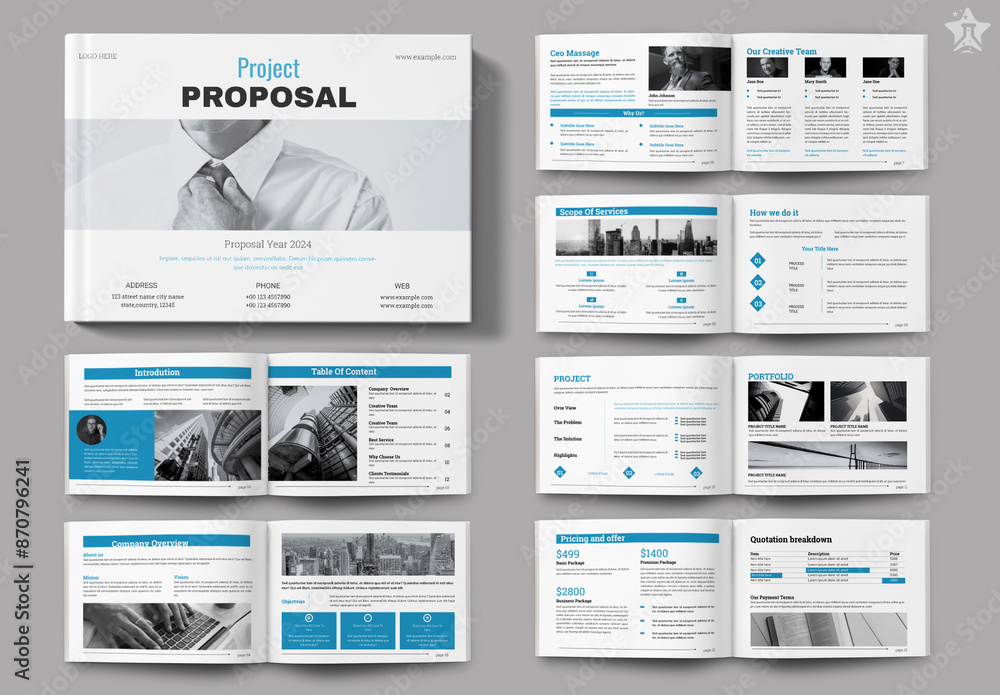 Project Proposal Landscape Stock Template | Adobe Stock