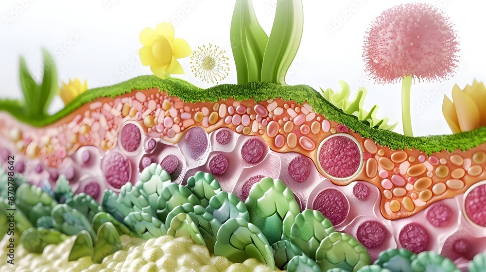 Cross-Section of Vitamin Skin Nourishment and Absorption Stock ...