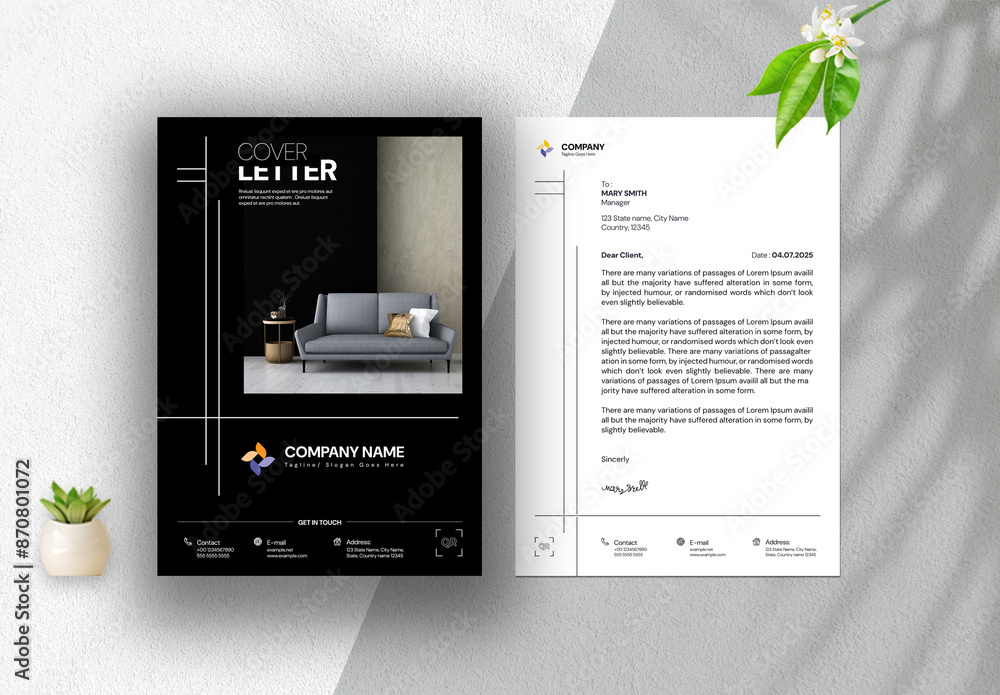 Cover Letter Layout Stock Template | Adobe Stock