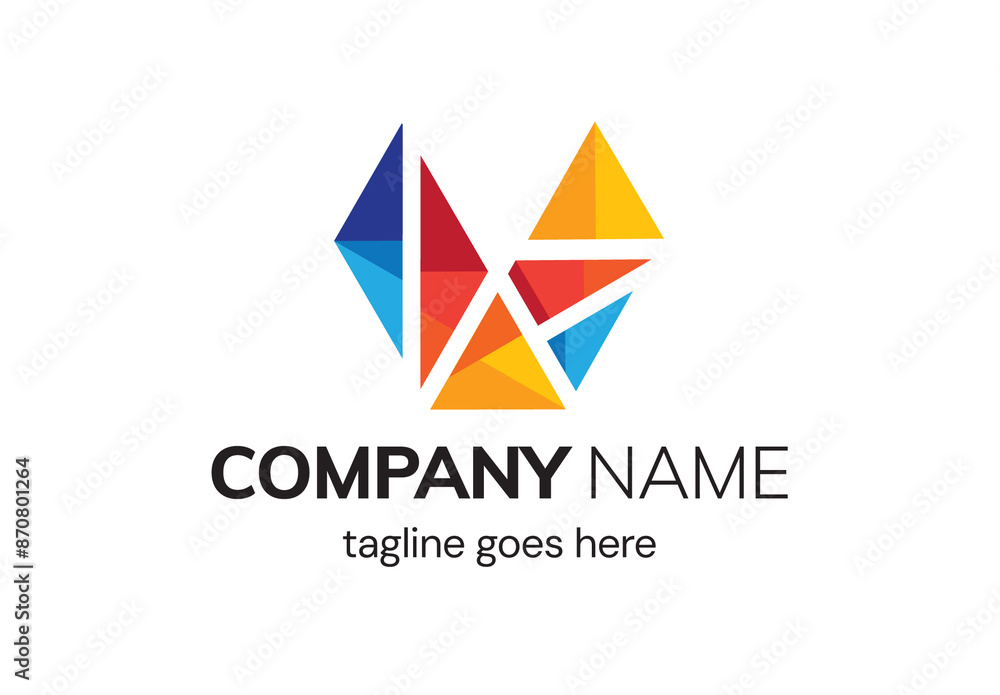 VLetter Colorful Logo Stock Template | Adobe Stock