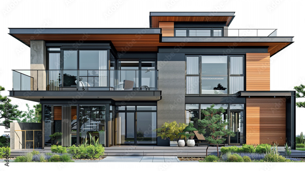 3d house model on white background. 3D house model, white background ...