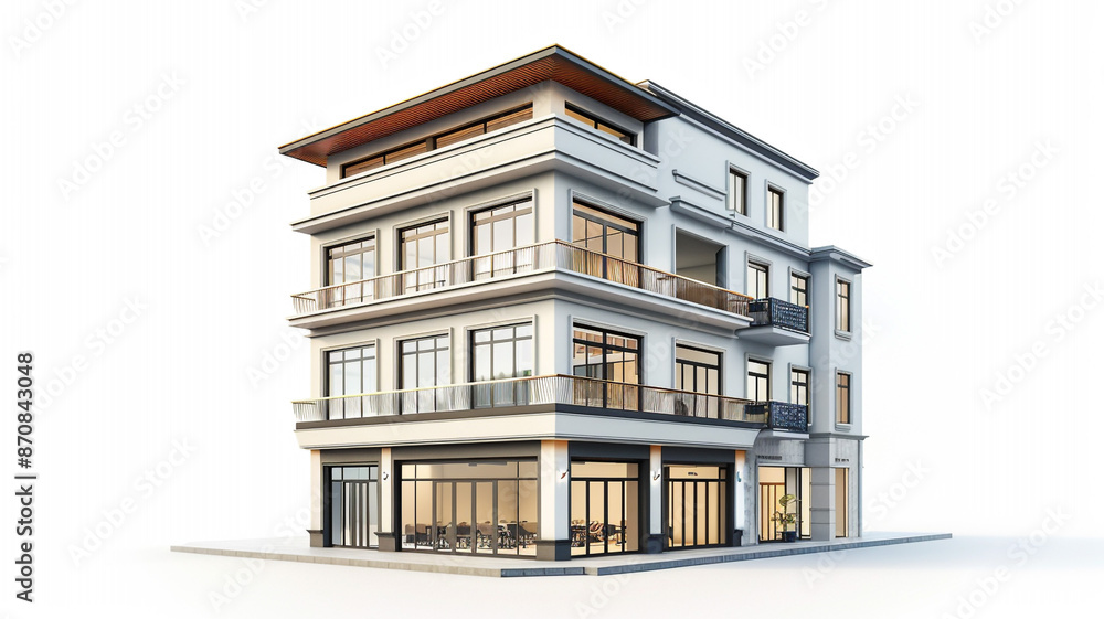 3d house model on white background. 3D house model, white background ...