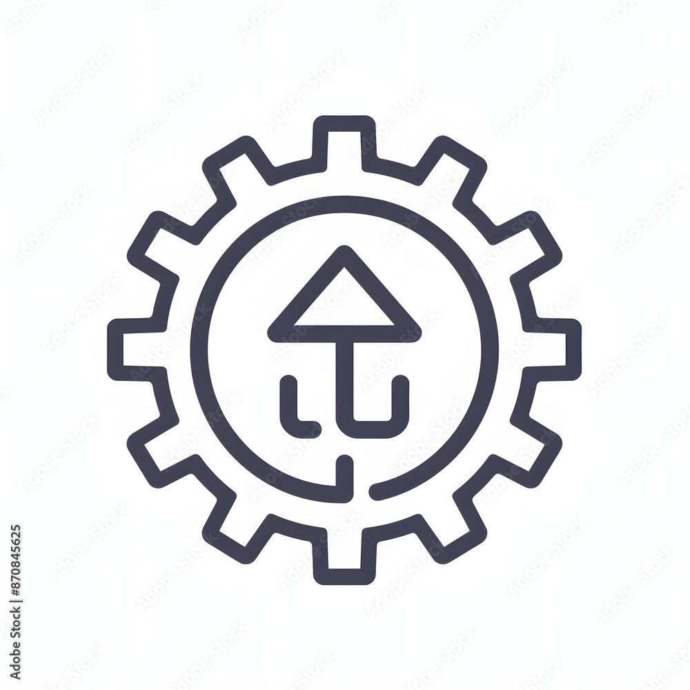 gear and arrow up icon. operational excellence. editable stroke. vector ...