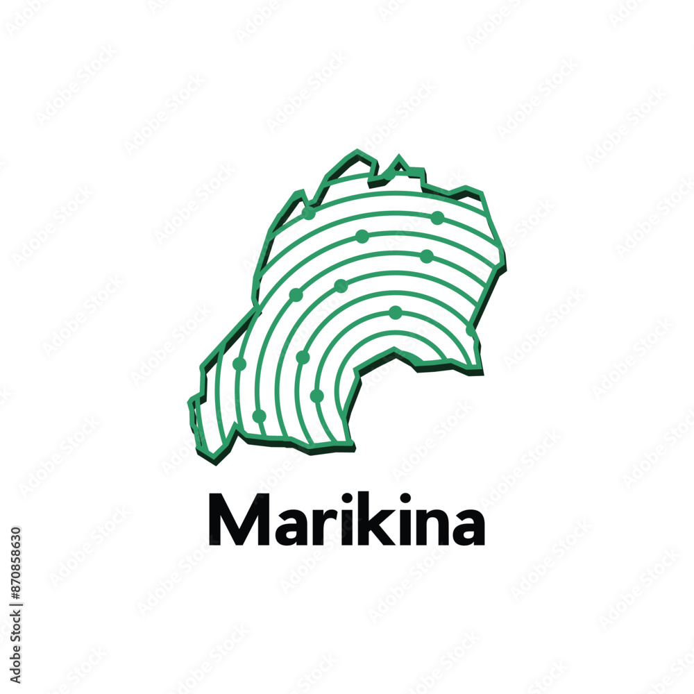 Map City of Marikina. vector map of the Philippines Country. Borders of ...