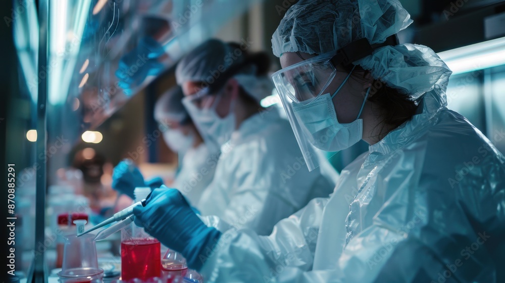 Scientists in a bioengineering lab designing prosthetics or growing ...