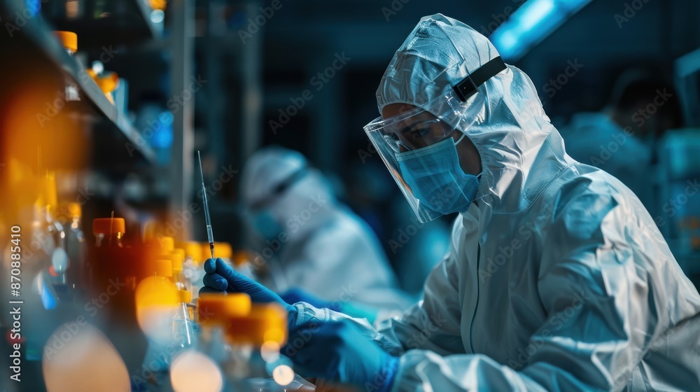 Scientists in a bioengineering lab designing prosthetics or growing ...