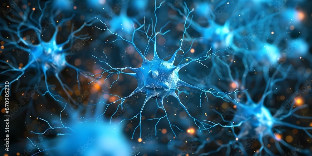 Creating a 3D Visualization of Neurons with Blue Color, Electrical ... Creating a 3D Visualization of Neurons with Blue Color, Electrical ...