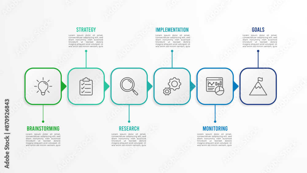 Infographic Illustration design template with icons and 6 options or ...