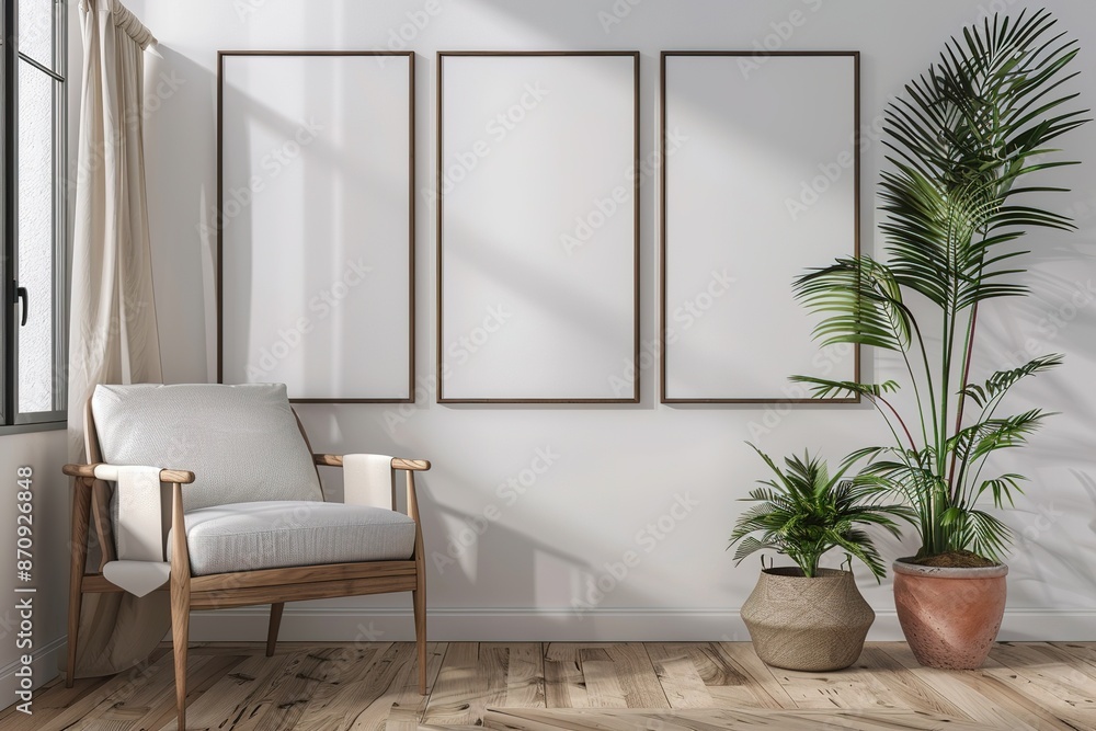 room wall frame interior floor design white picture style modern blank ...