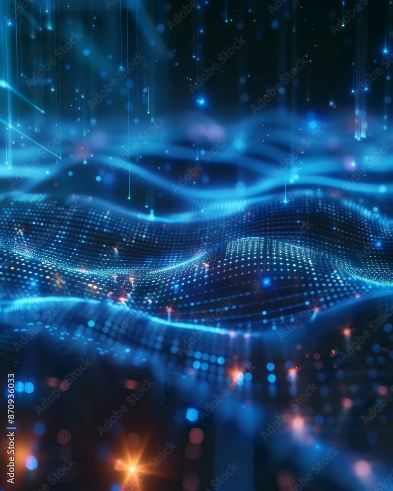 Digital background perfect for tech processes, neural networks, artificial intelligence, data ...