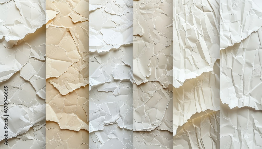 Textured Torn Sheet. Ripped Lined Paper Strips Collection. Abstract ...