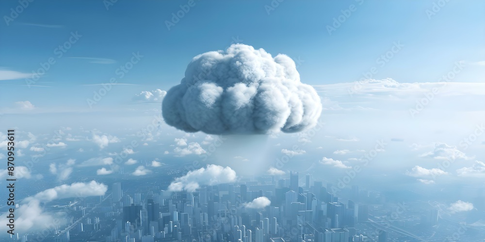 City under mushroom cloud after nuclear bomb detonation catastrophic ...