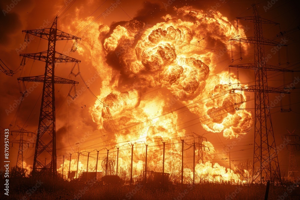 Explosion fire smoke and electrical short circuit on the networks of ...
