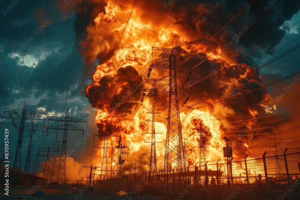 Explosion fire smoke and electrical short circuit on the networks of ...