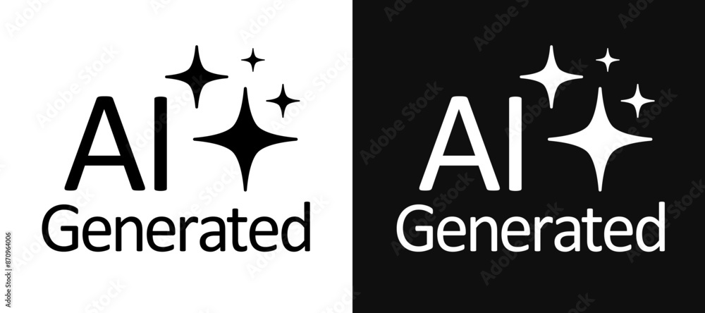 Generated AI icon, generated sign, chat with AI, artificial ...