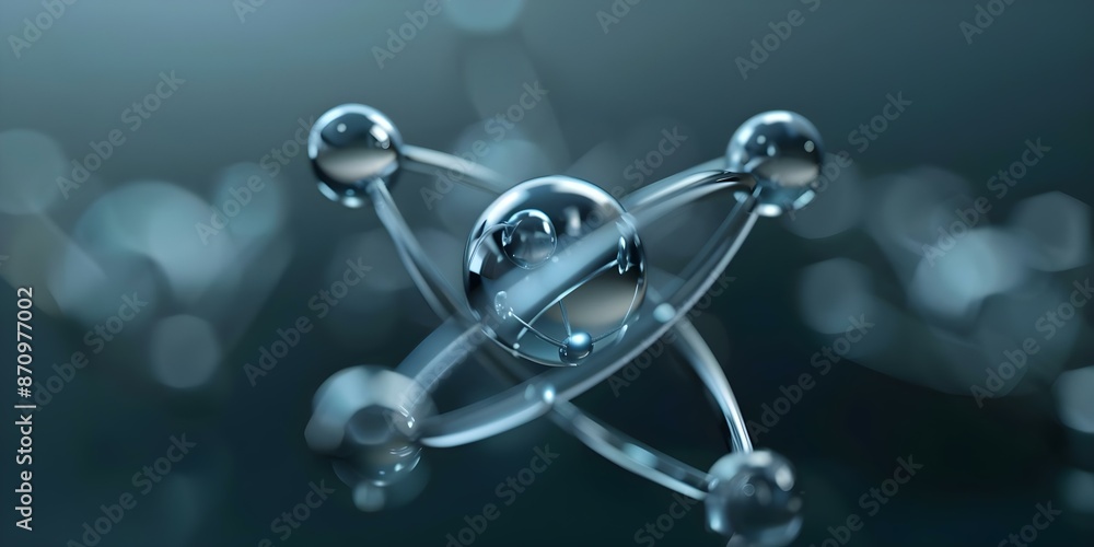 Artistic Representation Of Atomic Structure Nucleus And Orbiting