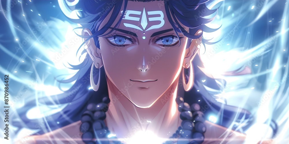 Lord Shiva-themed Anime Character with Divine Powers and Symbolism ...