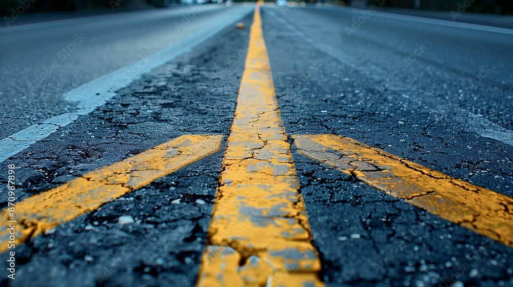 rrow path, choosing a direction, road journey concept, directional ...