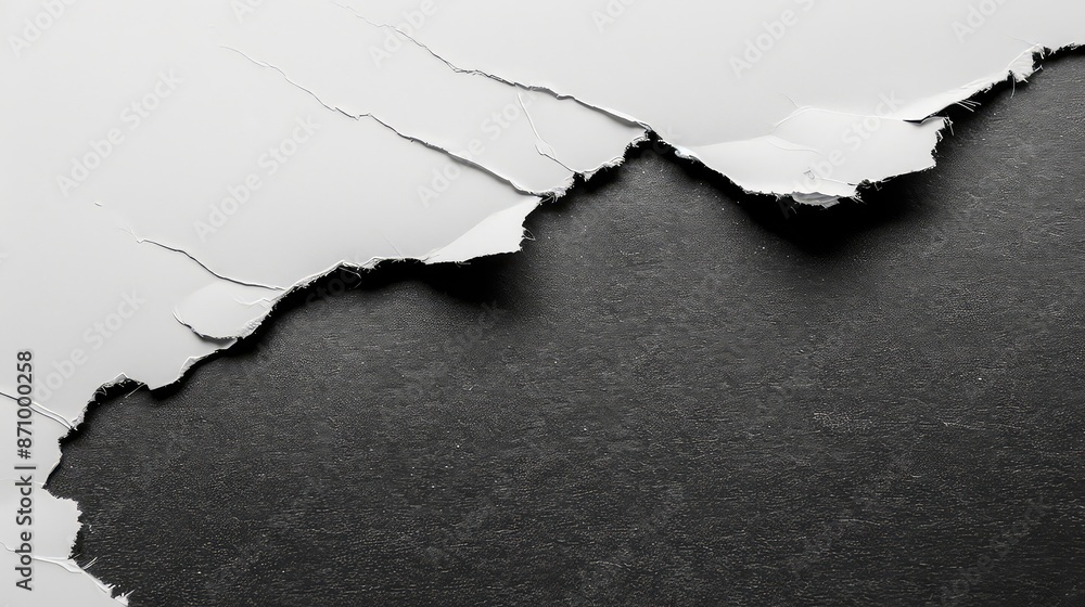 space Copy background white paper black ripped Gap rip torn tear teared ...