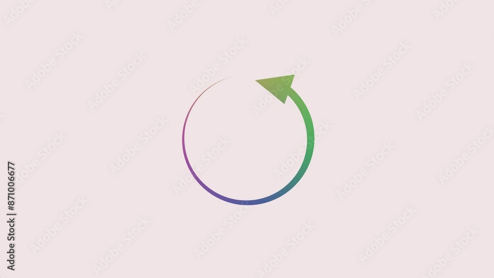 Animation of refresh symbol or loop symbol, arrow animation on white transparent background ...