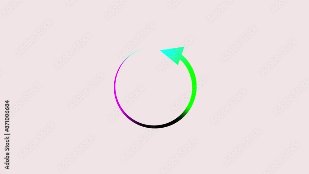 Animation of refresh symbol or loop symbol, arrow animation on white ...