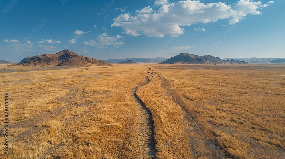 Detailed realistic photo of desertification, portraying the harsh ...