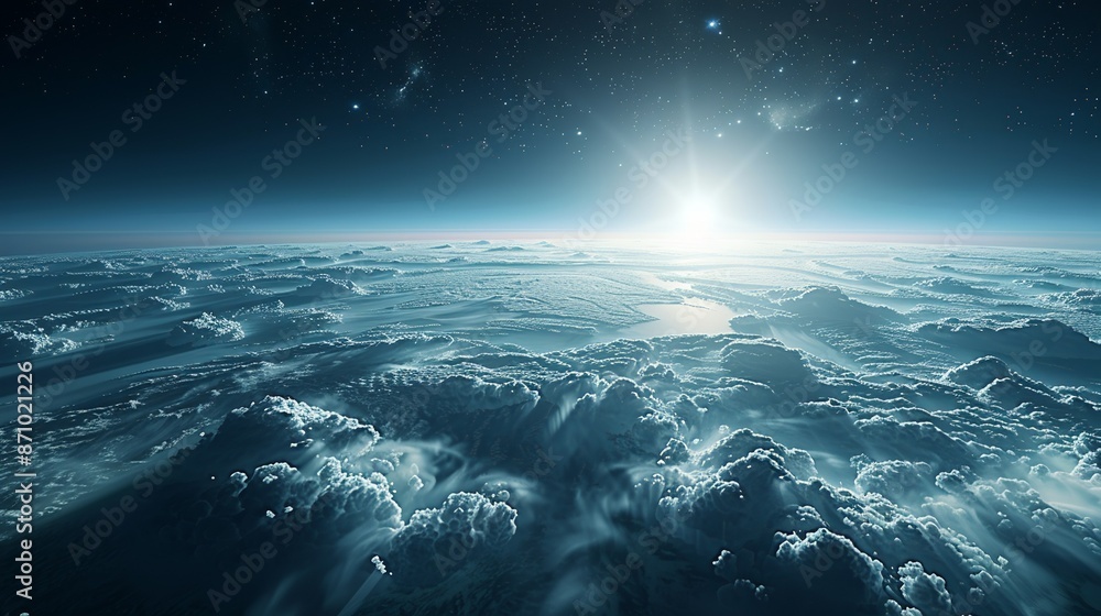 Vivid realistic photo of ozone depletion, illustrating the thinning ...